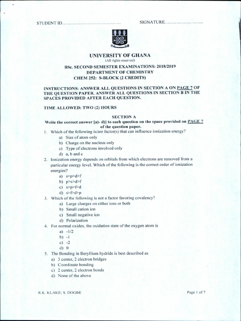 Chem 252 Pasco | PDF