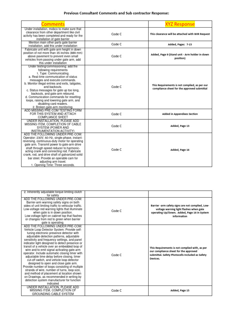 Gate Barrier Installation QC Procedure | PDF | Electrical Wiring ...