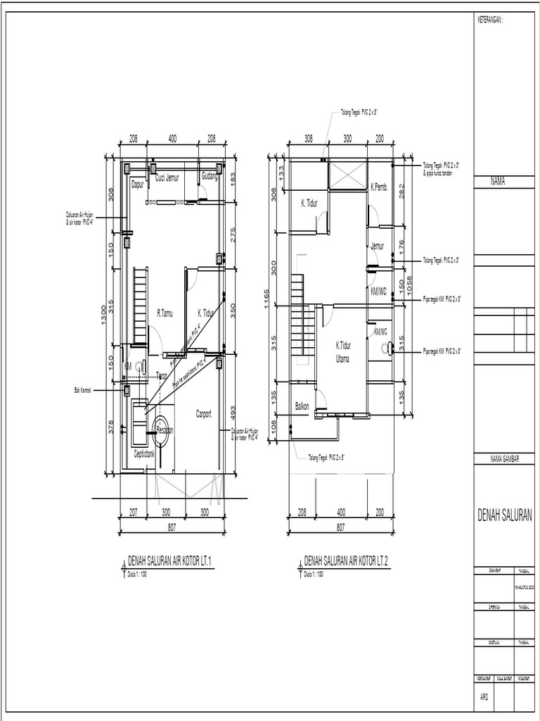 Denah Saluran Air Kotor | PDF
