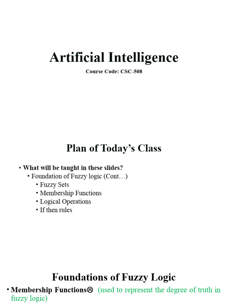 Foundation Of Fuzzy Logic Pdf Fuzzy Logic Logic