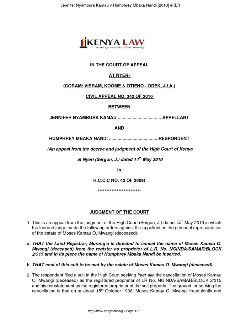 Civil Appeal 342 of 2010 | PDF