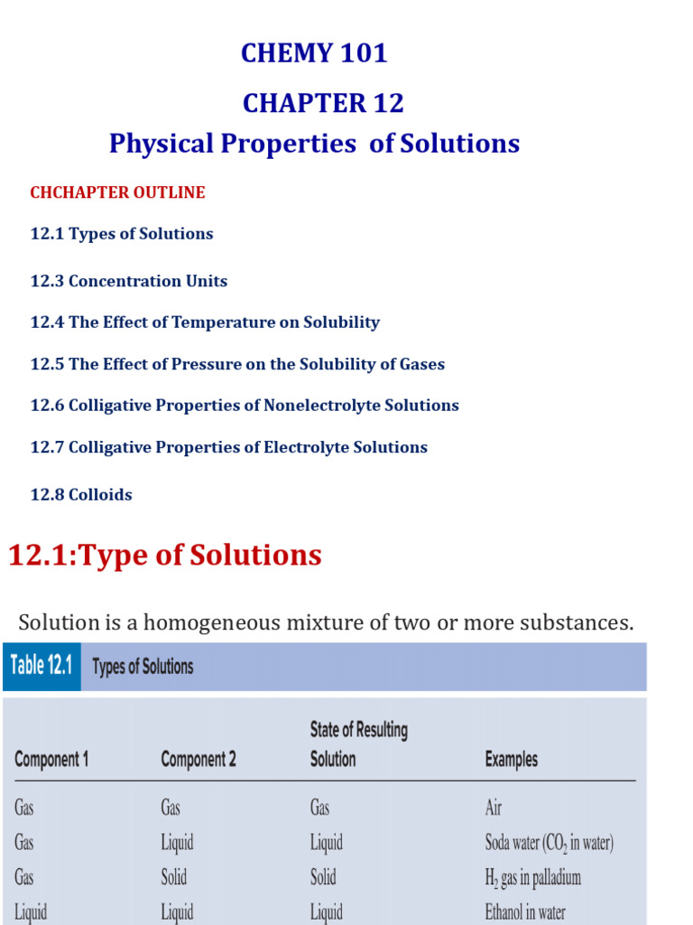 CHEMY 101 Chapter12 | PDF