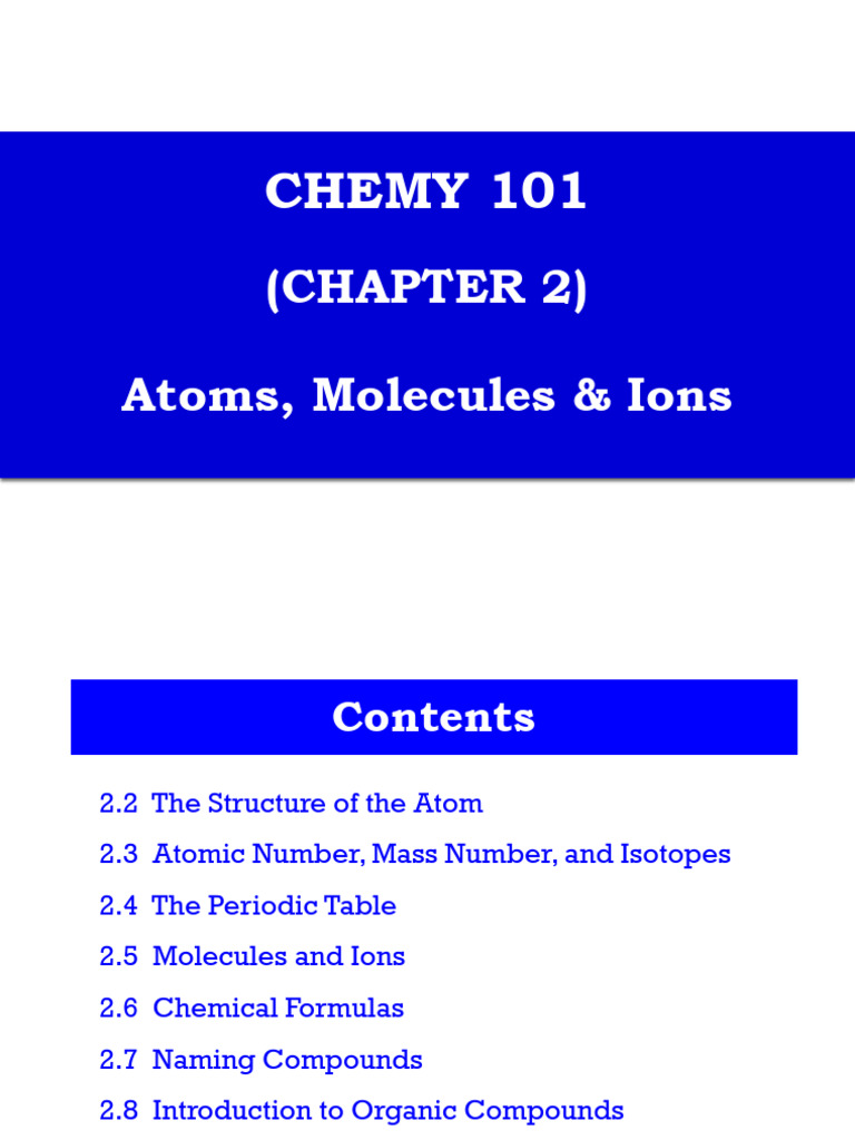 CHEMY101 Chapter 2 | PDF