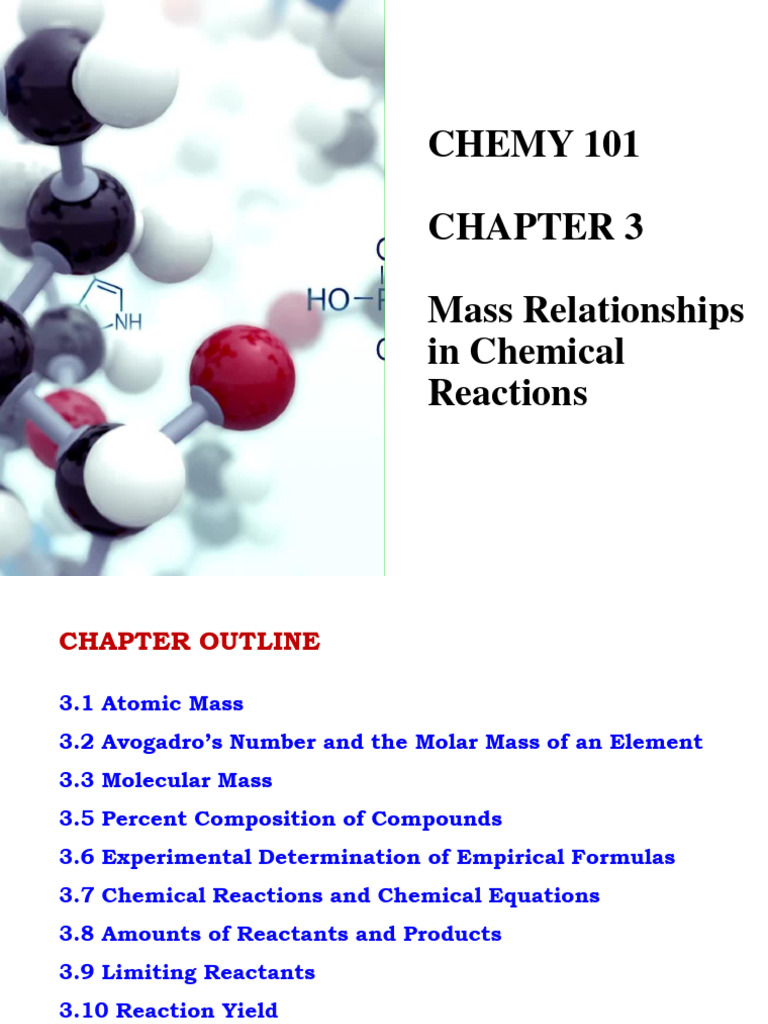 CHEMY101 - Chapter 3 | PDF