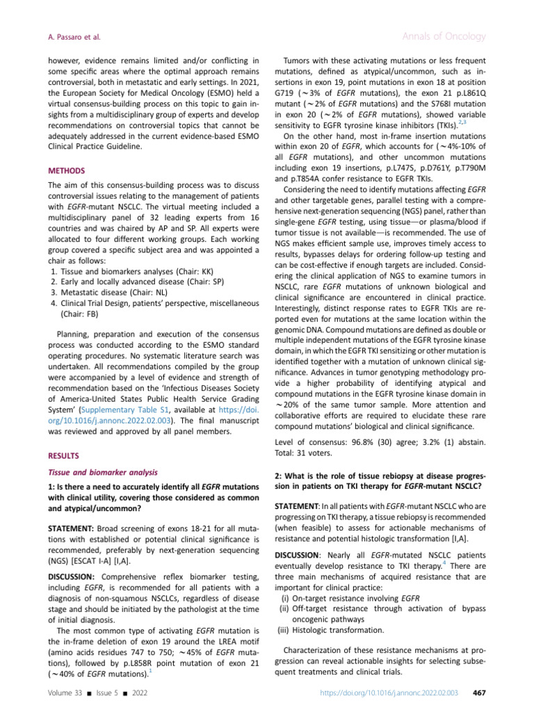 ESMO 2022 EGFR Mutant Non-Small-Cell Lung Cancer 2 | PDF | Science & Mathematics