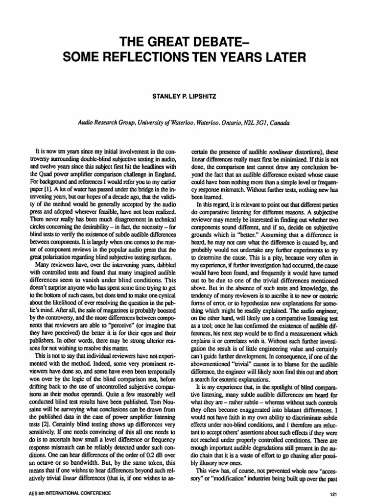 Some Reflections Ten Years Later: The Great Debate | PDF