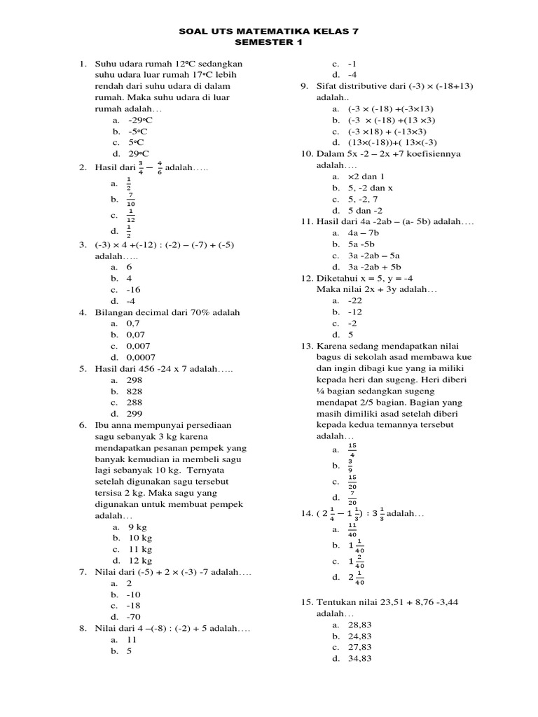 Soal Uts Bilbul | PDF