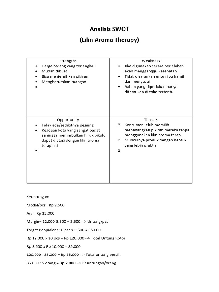 Analisis SWOT | PDF | Kesehatan Holistik