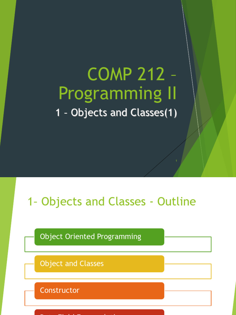 Lecture 1 | PDF | Class (Computer Programming) | Method (Computer Programming)