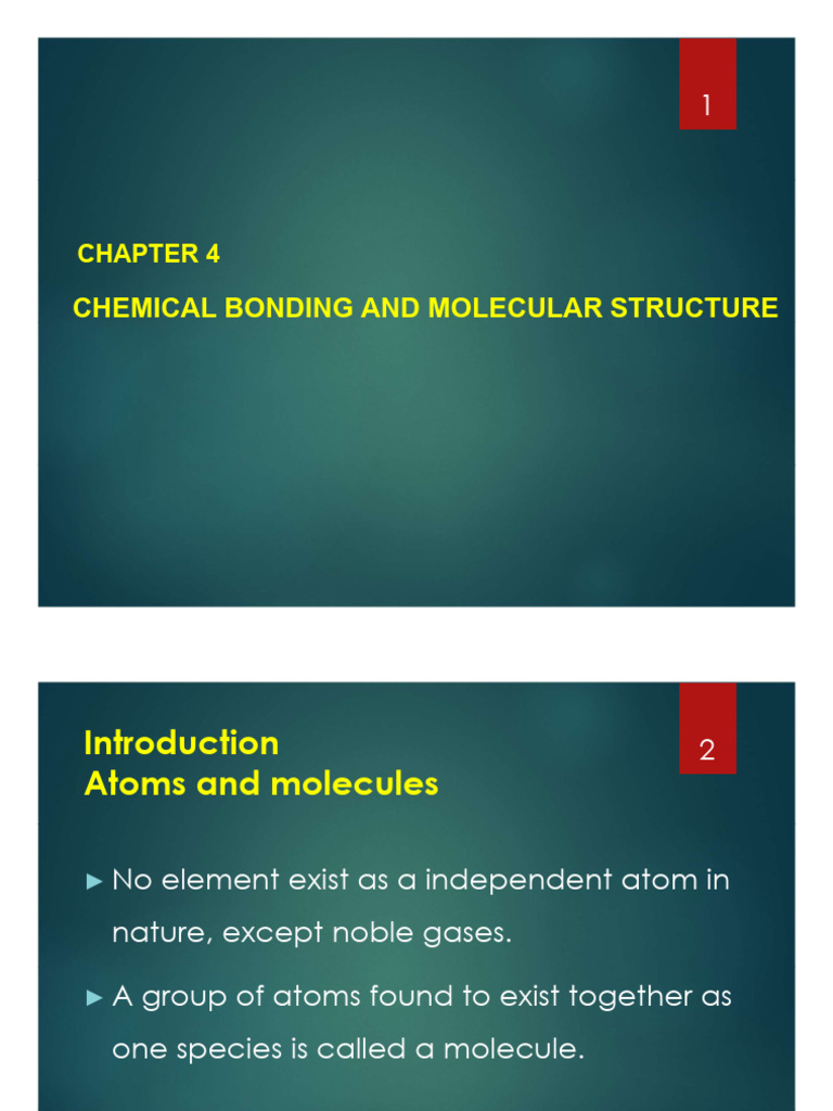 Chapter 4 PPT Chemical Bonding | PDF