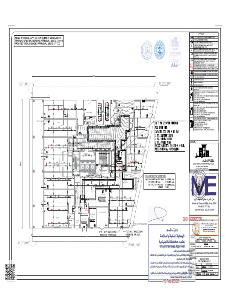 Civil Defense Shop Drawing 15-02-2022 Approved Ground Floor Layout | PDF