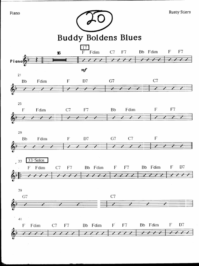 020 Buddy Bolden's Blues Pno | PDF