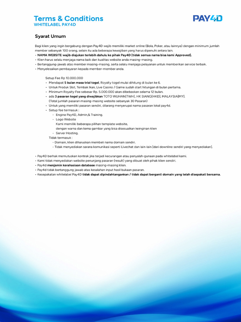 Term Pay4d 2023 | PDF