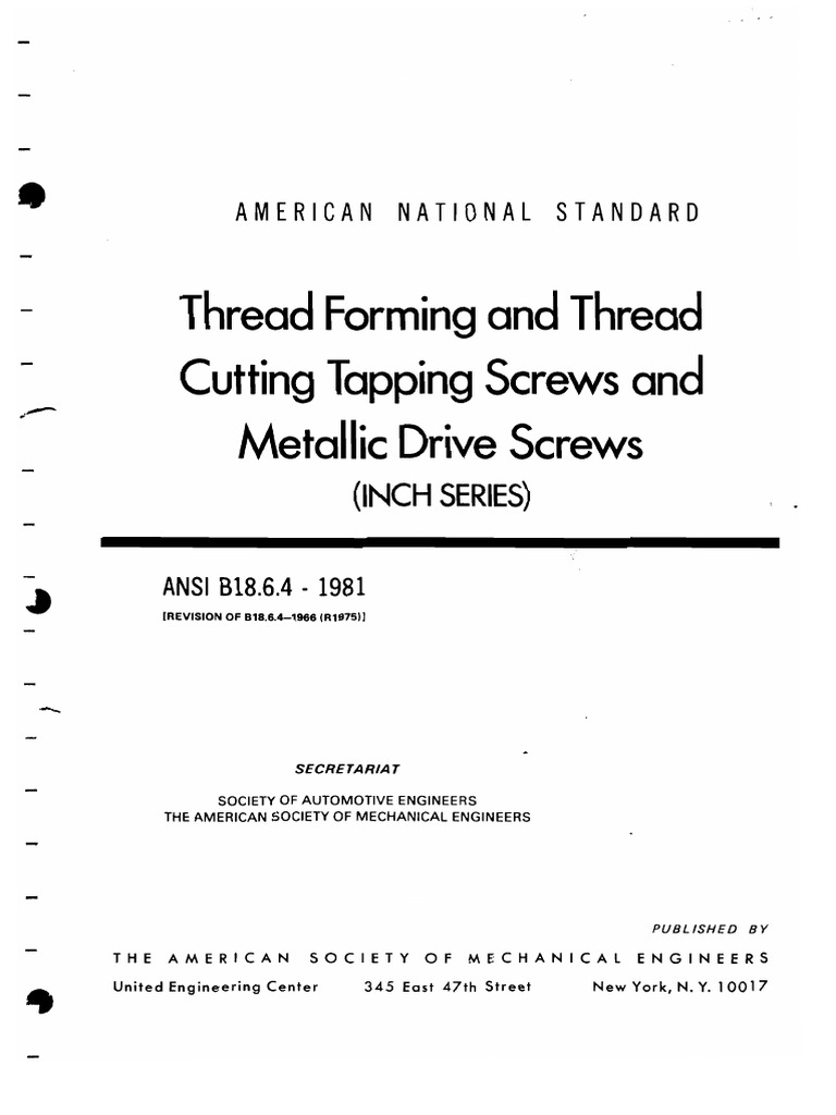 Ansi-B18.6.4 (8101) | PDF