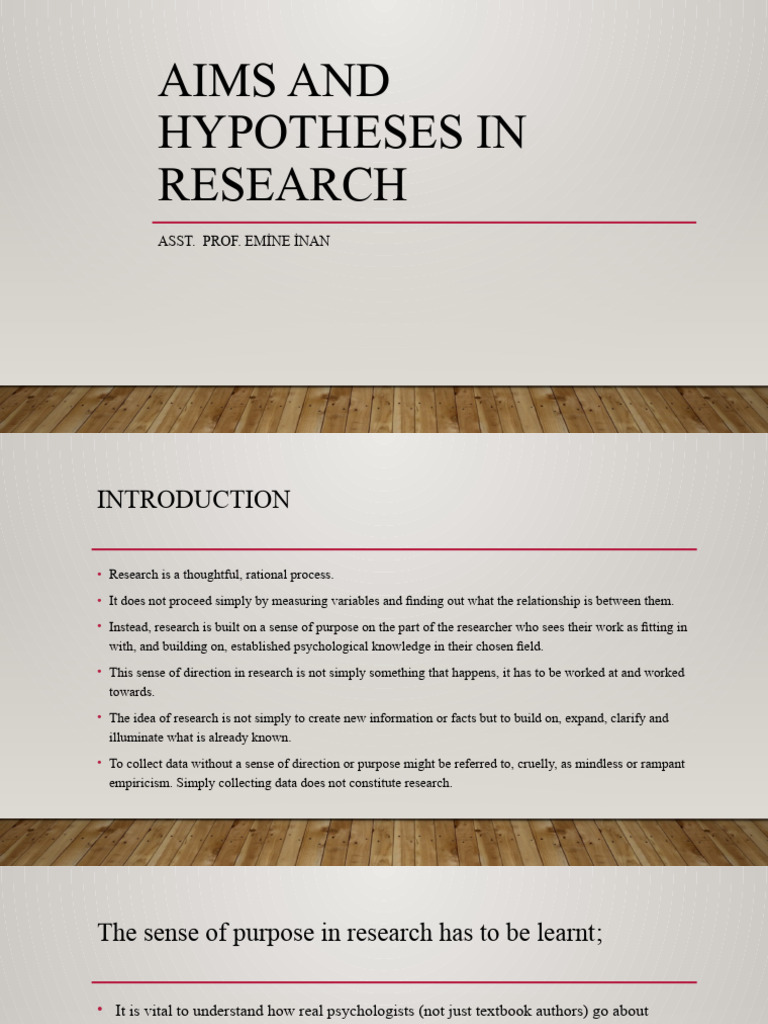 2-Aims and Hypotheses in Research | PDF | Science & Mathematics