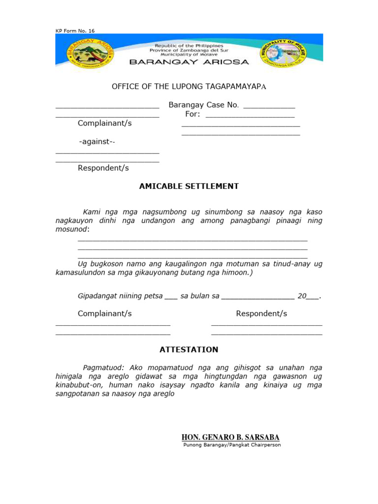 AMICABLE SETTLEMENT | PDF