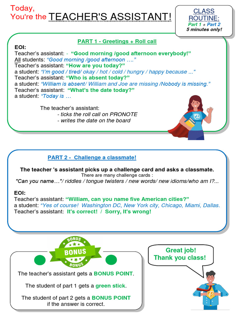 The Teacher S Assistant - 4ème | PDF | Career & Growth