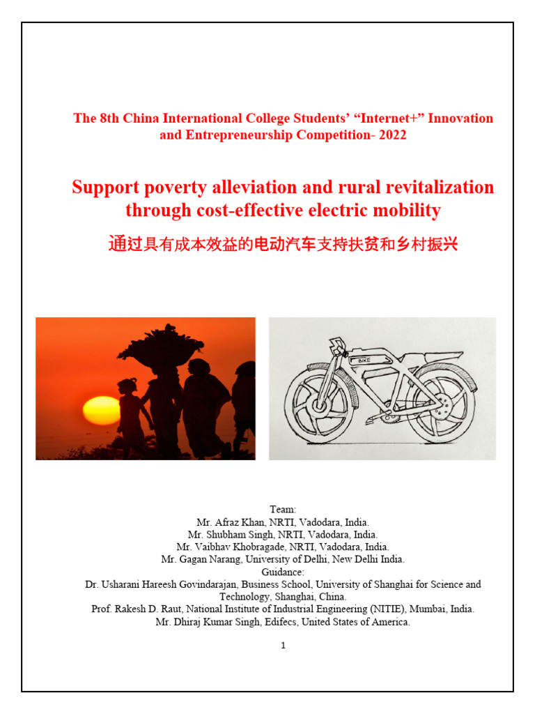 Rural Revitalization - E-Mobility - Project - Report | PDF | Poverty ...