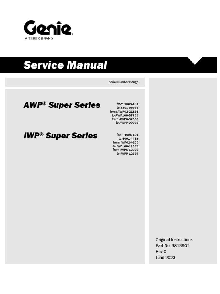 Service Manual: AWP Super Series IWP Super Series | PDF