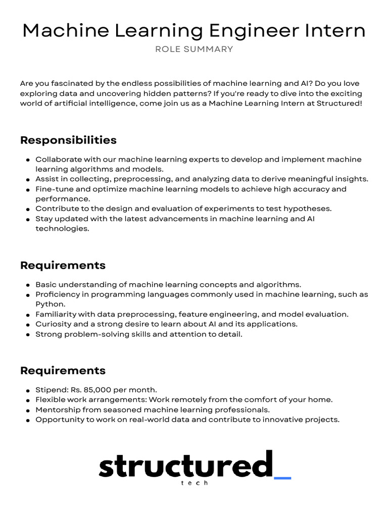 Structured - Machine Learning Engineer Intern | PDF