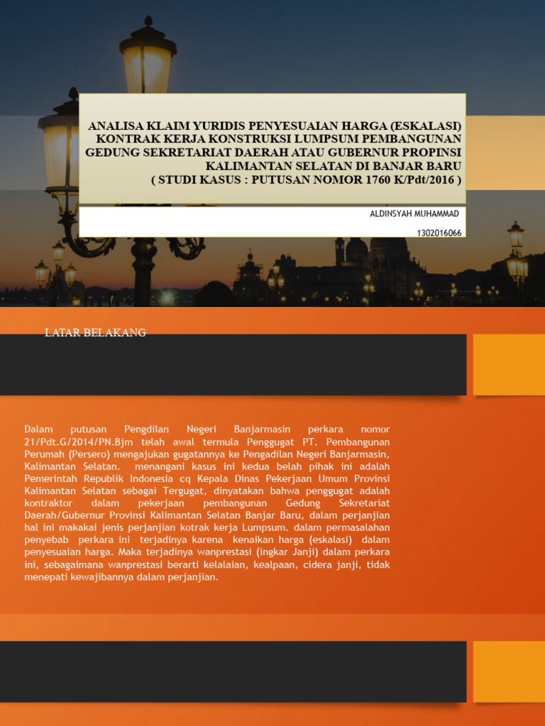 Analisa Klaim Yuridis Penyesuaian Harga (Eskalasi) JJJ | PDF
