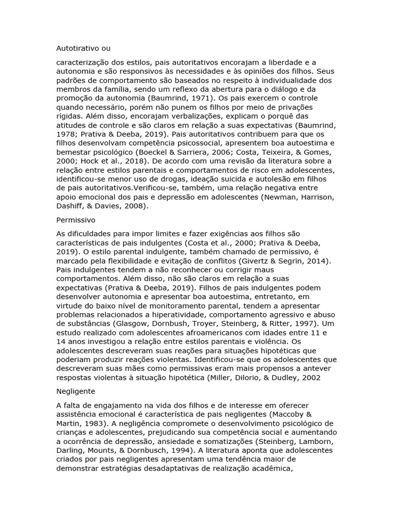 Estilos Parentais | PDF | Adolescência | Violência Estilos Parentais | PDF | Adolescência | Violência