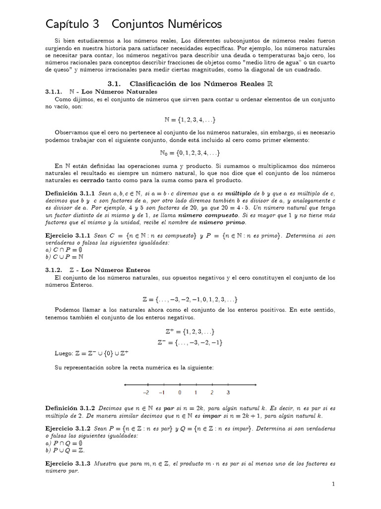Unidad 3 - Conjuntos Numericos | PDF | Números | Conjunto (Matemáticas)