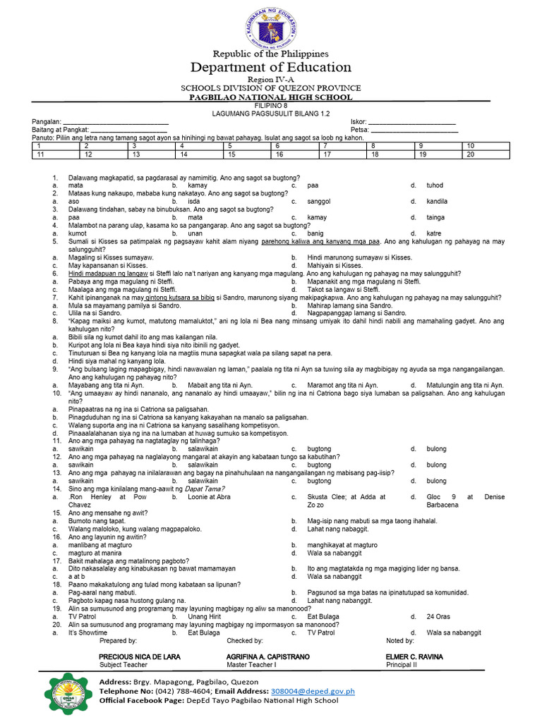 Department of Education: Republic of The Philippines | PDF