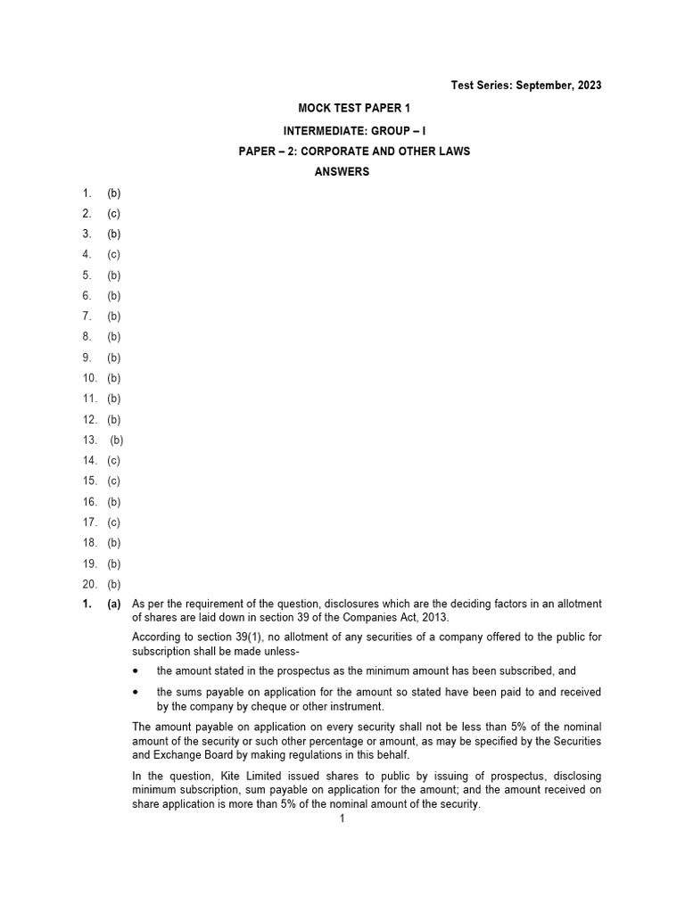 Nov 23 MTP-1 (A) | PDF | Guarantee | Private Law