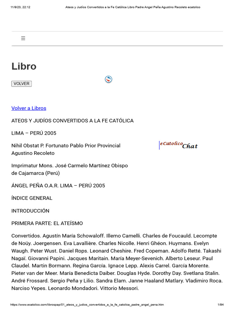 (Libro) Ateos y Judíos Convertidos A La Fe Católica Libro Padre Angel ...