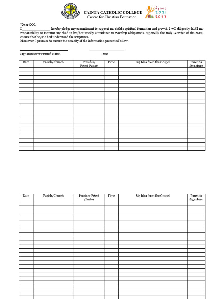 Mass Chart Format | PDF | Wellness | Religion & Spirituality