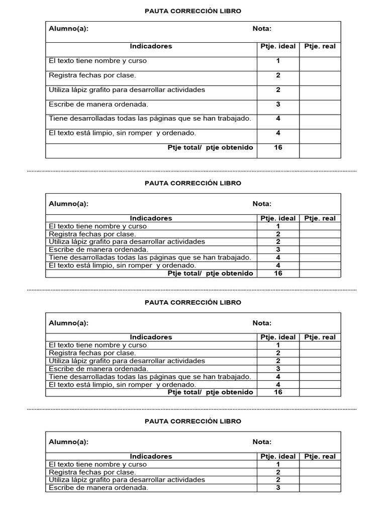 Pauta Corrección Texto Aptus | PDF | Lápiz | Herramientas
