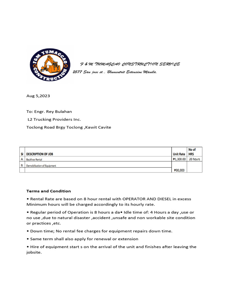 File For Backhoe | PDF | Finance & Money Management | Technology ...
