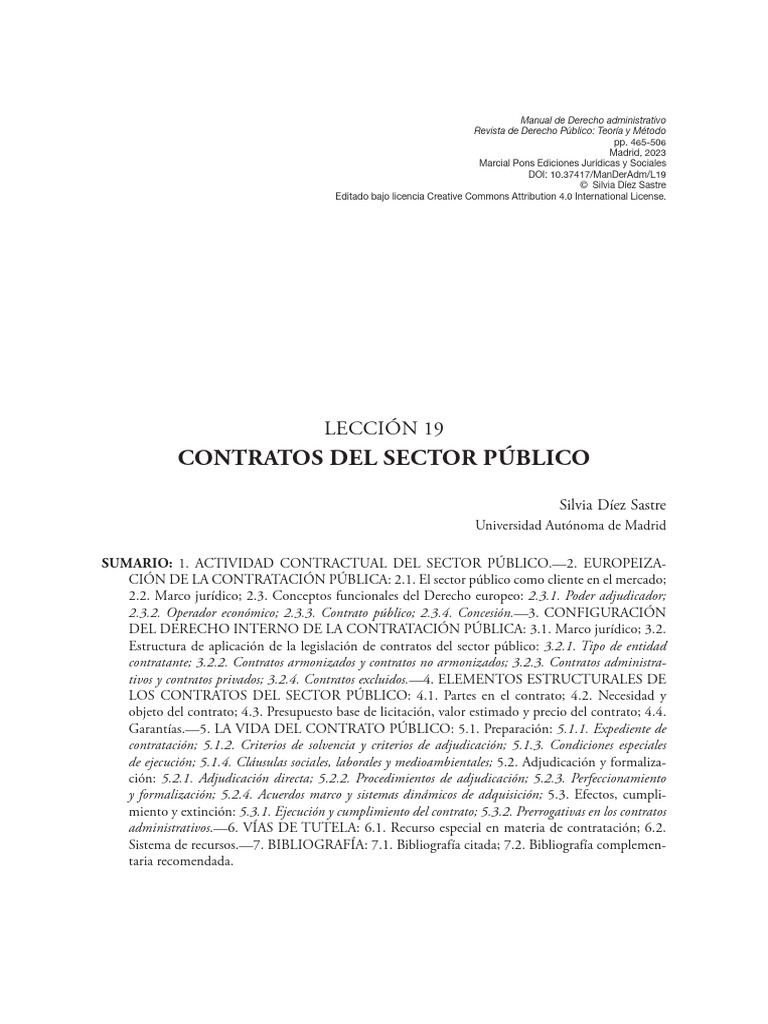 Leccion 19 - CONTRATOS DEL SECTOR PUBLICO | PDF