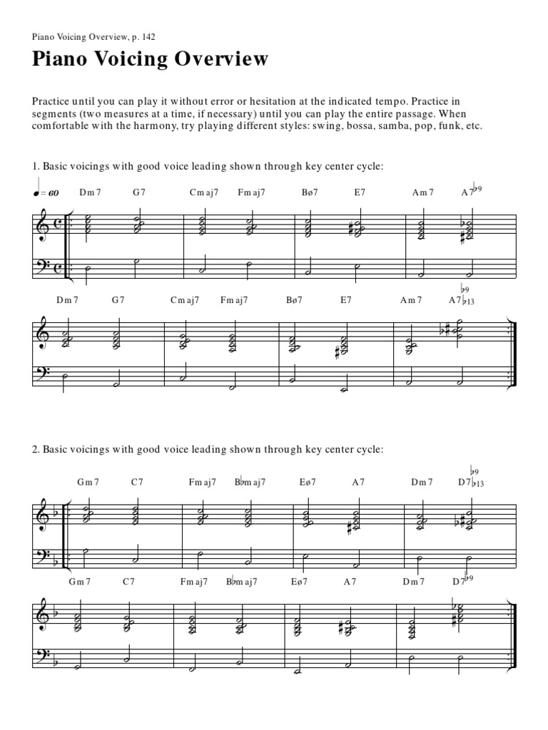 (Music) Piano - Jazz Piano Voicing Overview | PDF | Popular Music | Harmony