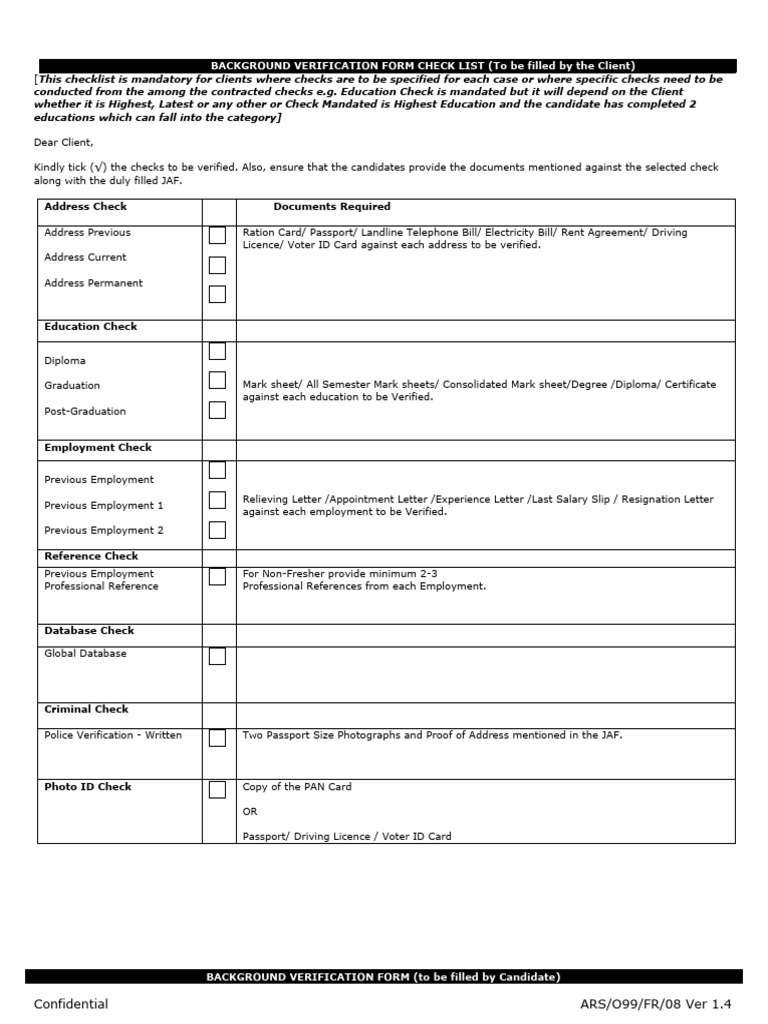 AuthBridge BGV Form | PDF