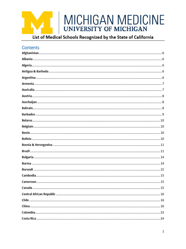 California-Approved Medical Schools | PDF | Medical School | China