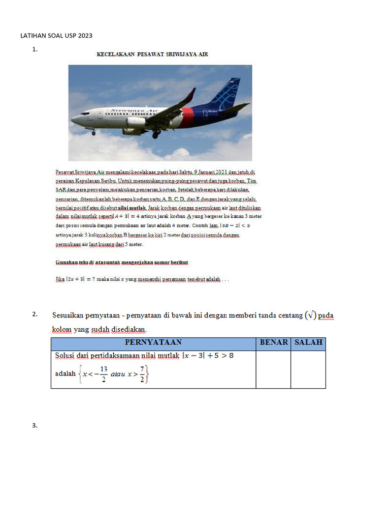 Latihan Soal Usp 2023 | PDF