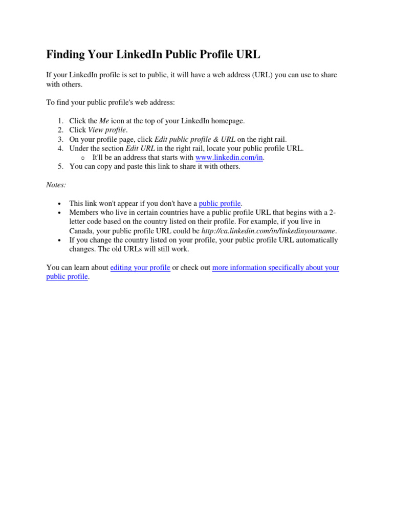 Find LinkedIn Public Profile URL | PDF | Career & Growth | Social Science