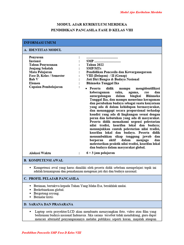 Modul Ajar PPKN BAB 5 | PDF | Kesehatan Holistik