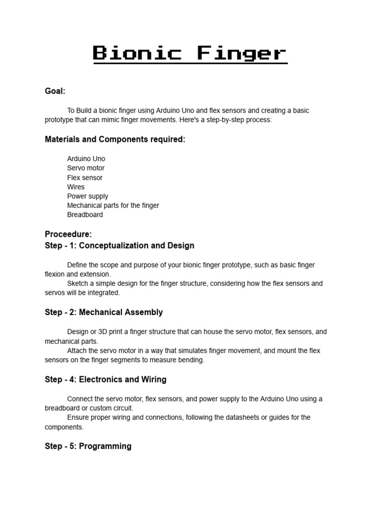 Bionic Finger | PDF | Prosthesis | Arduino