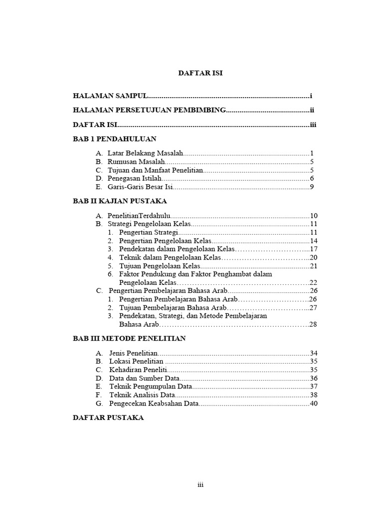 DAFTAR ISI Proposal | PDF