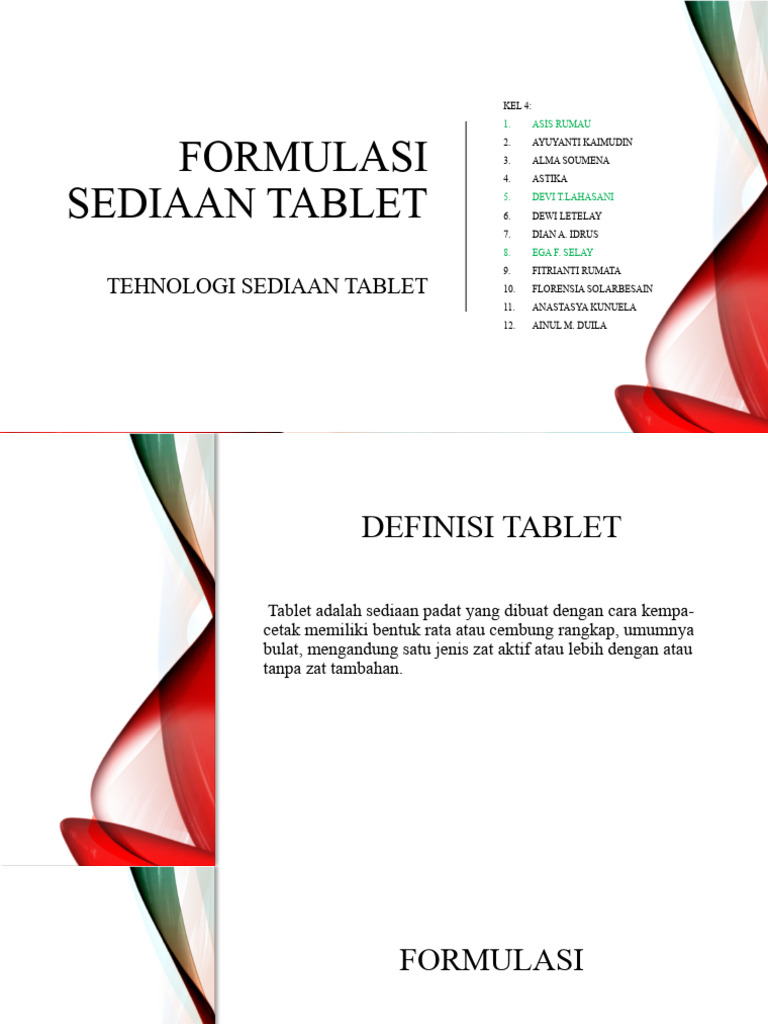 Formulasi Tablet Paracetamol | PDF | Memasak, Makanan, & Anggur | Sains ...