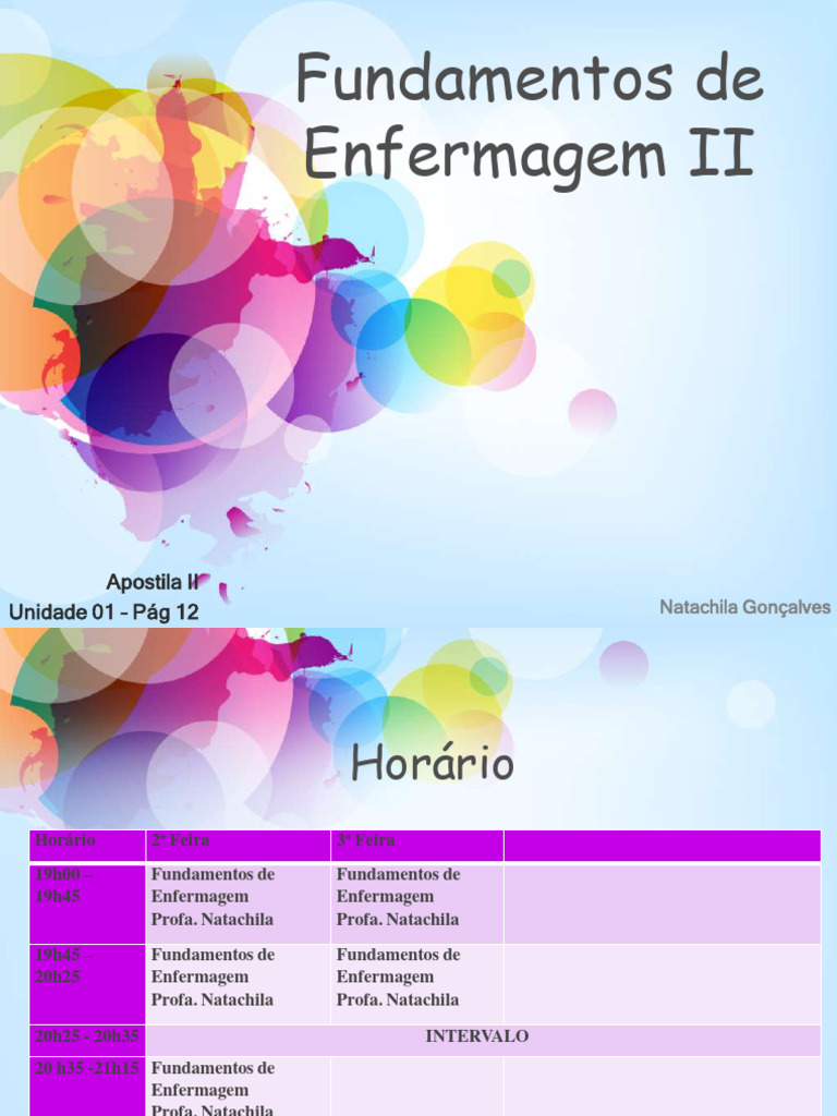 Fundamentos de Enfermagem - Ementa 1 | PDF