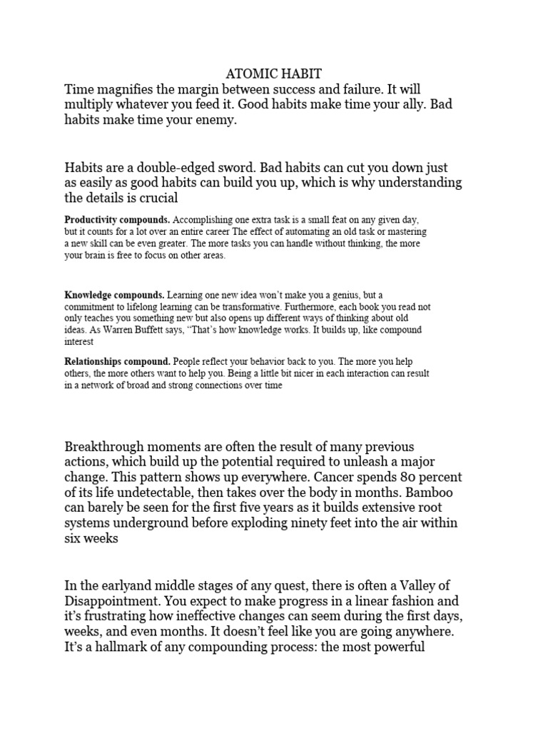 Atomic Habit | PDF | Habits | Behavior