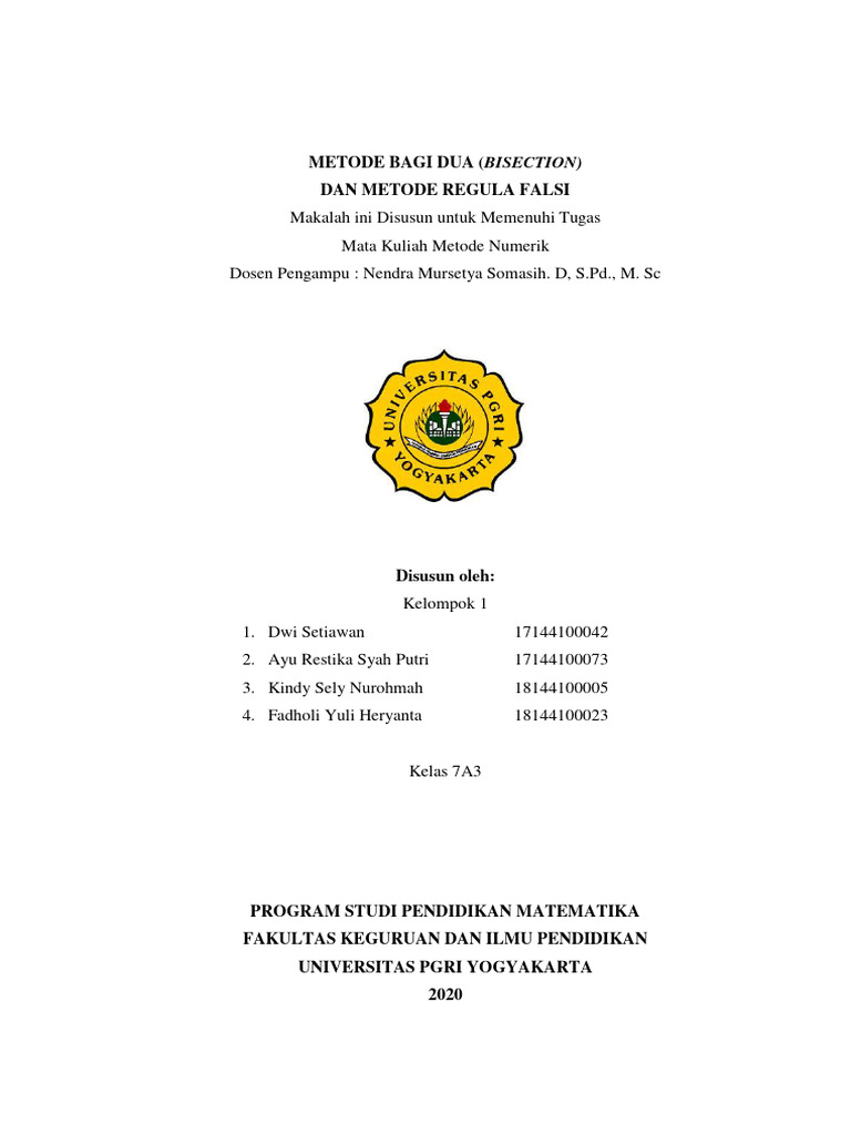 Metode Bagi Dua dan Regula Falsi | PDF