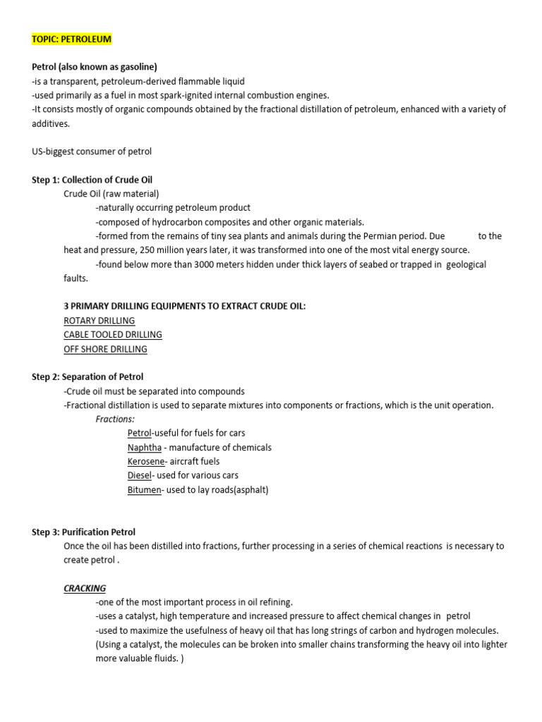 Cpi Notes For Midterm | Download Free PDF | Steel | Petroleum