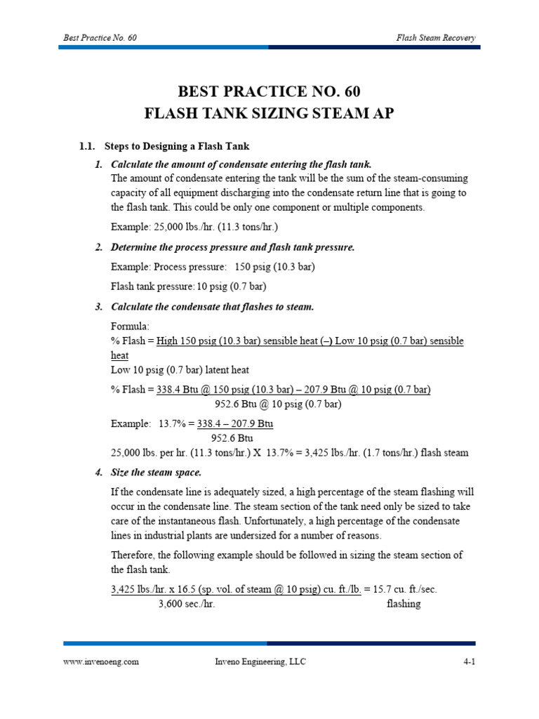 Flash Tank Sizing Best Practices | PDF