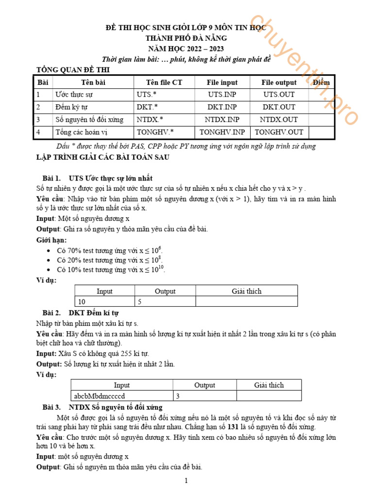 2023 hsg9 Danang Chuyentin - Pro | PDF