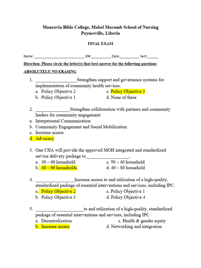 Phc-Ii Final Exams-2021 | PDF | Governance | Health Care